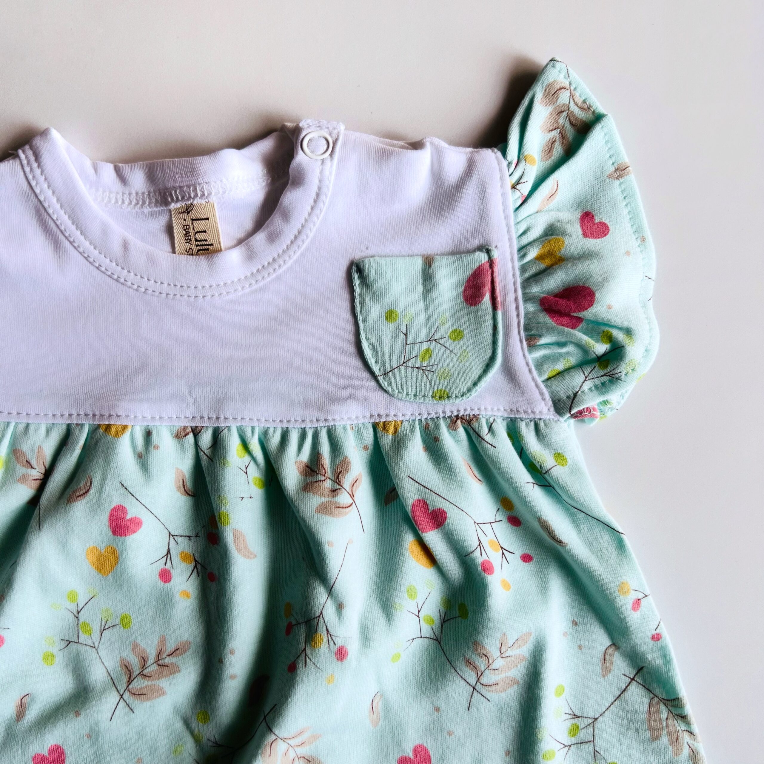 Vestido para bebé "flores verde agua" - Luluki
